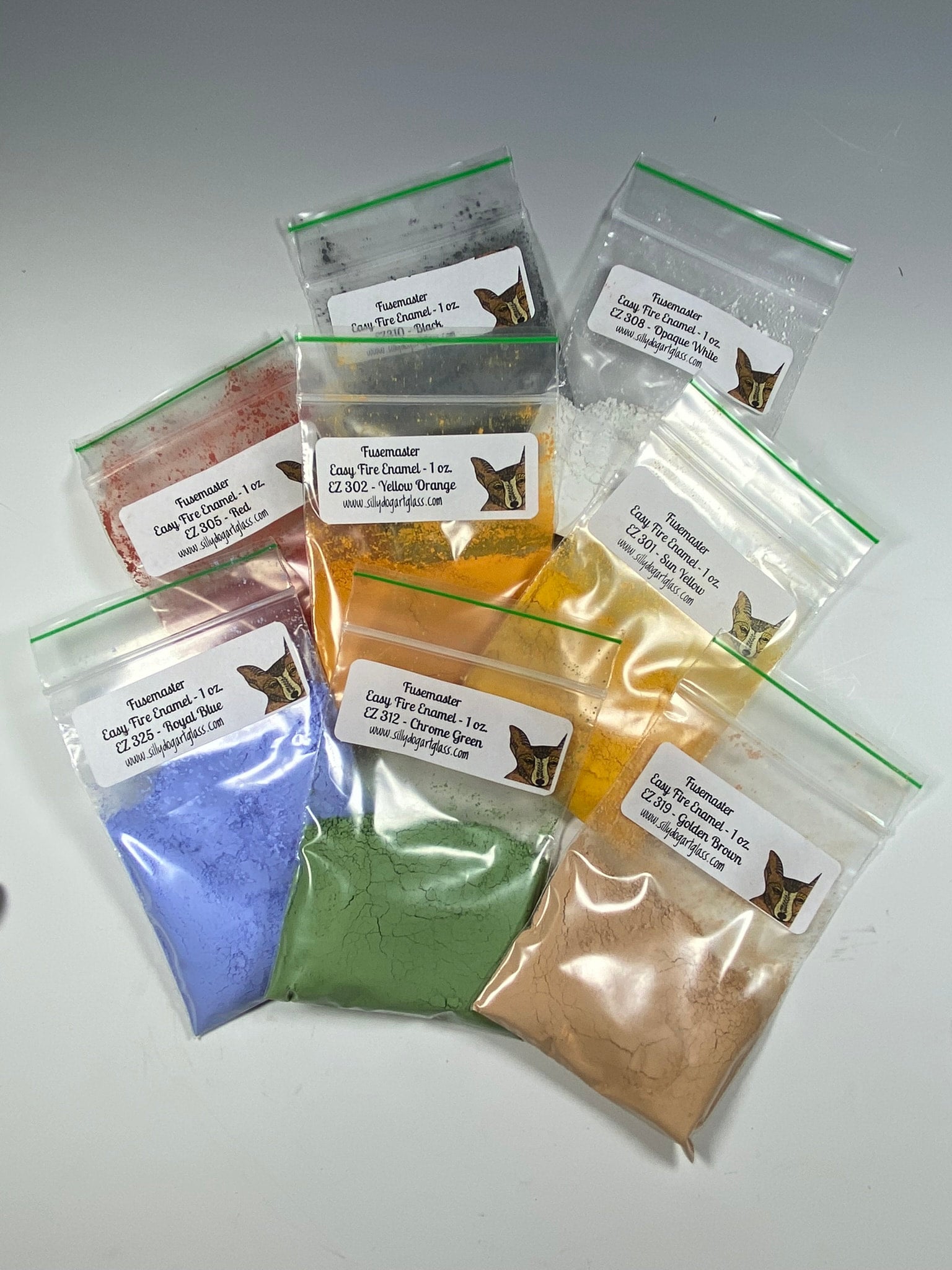 Easy Fire Enamels Basic Set - 8 colors | Silly Dog Art Glass
